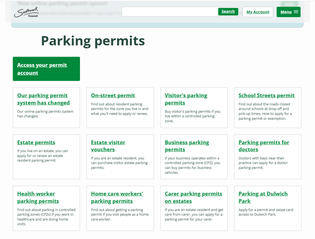 Southwark Transforms Parking Permits - Taranto Systems